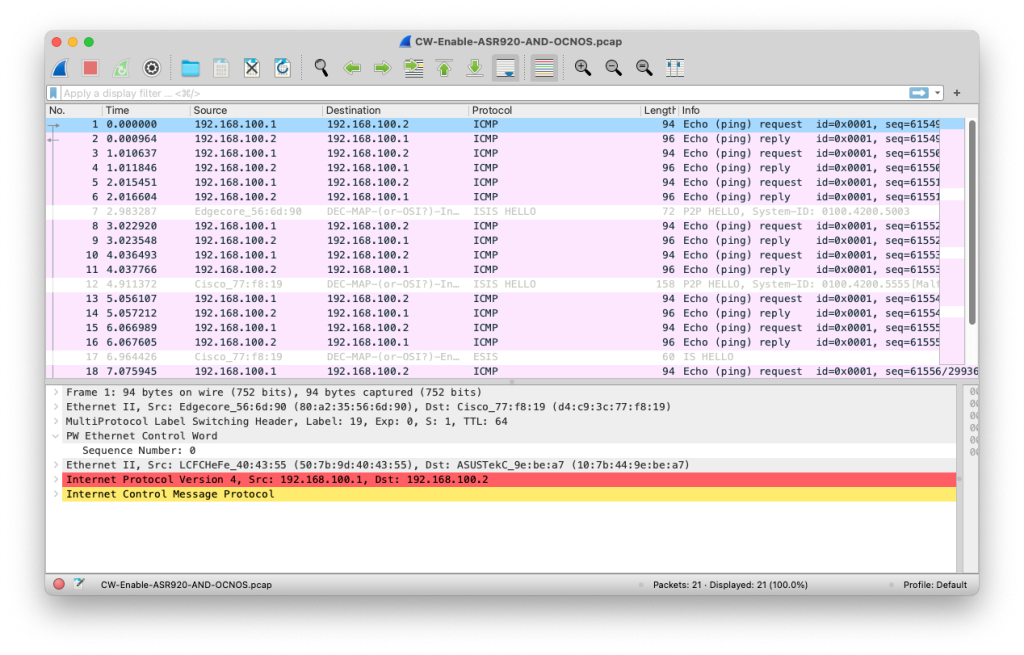 Interoperability IP Infusion OcNOS and Cisco IOS XE - Pine Networks