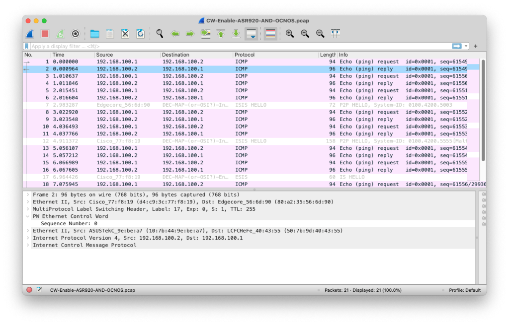Interoperability IP Infusion OcNOS and Cisco IOS XE - Pine Networks